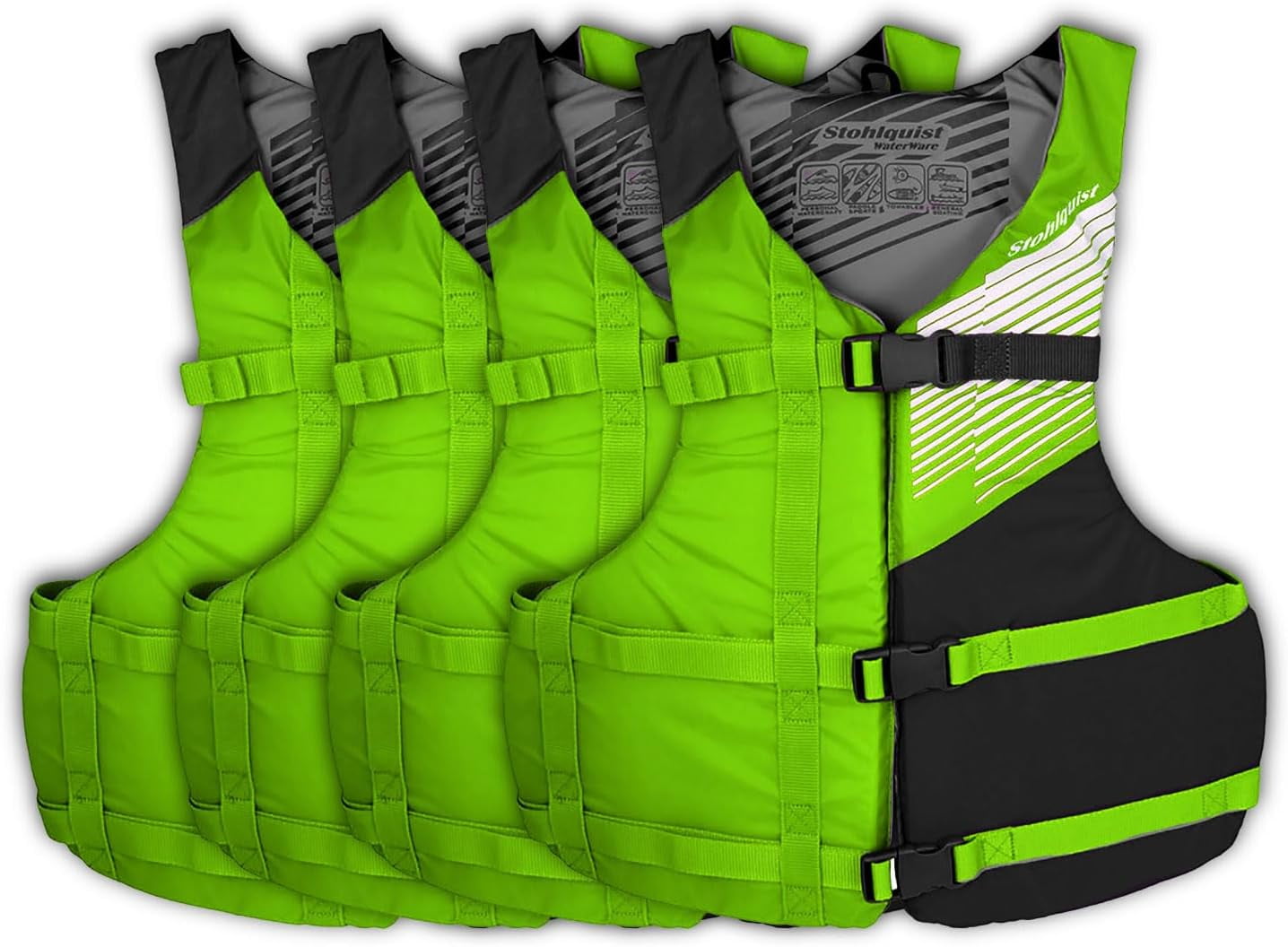 Fit Adult Life Jacket PFD (2 and 4 Pack) Coast Guard Approved for Men ...