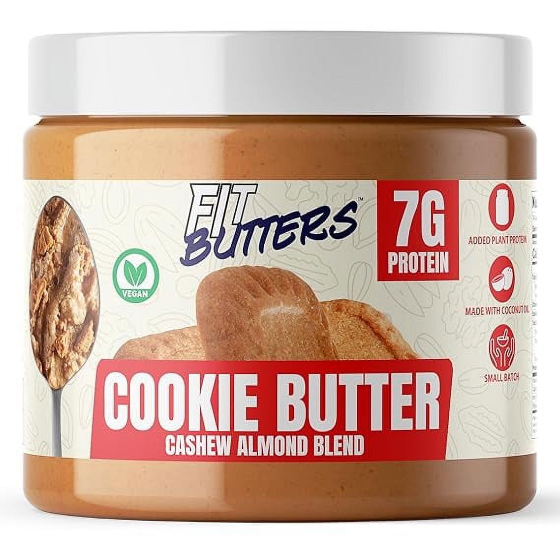 Fit Butters Cashew Almond Butter Vegan Cookie Butter - 16 oz - Walmart.com