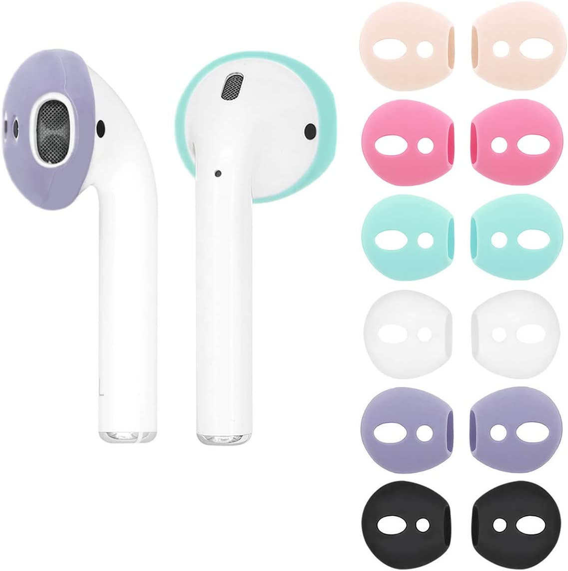 [ Fit in Case ] 6 Pairs Thin Replacement Eartips Slim Gel Earbuds Ear ...