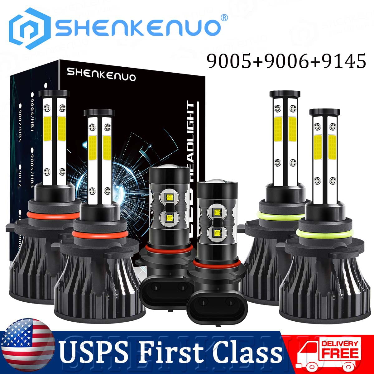 Fit for Chevy Silverado 1500 2500 3500 HD (2003-2006) LED Headlight Bulbs 9005/HB3 High Beam ...