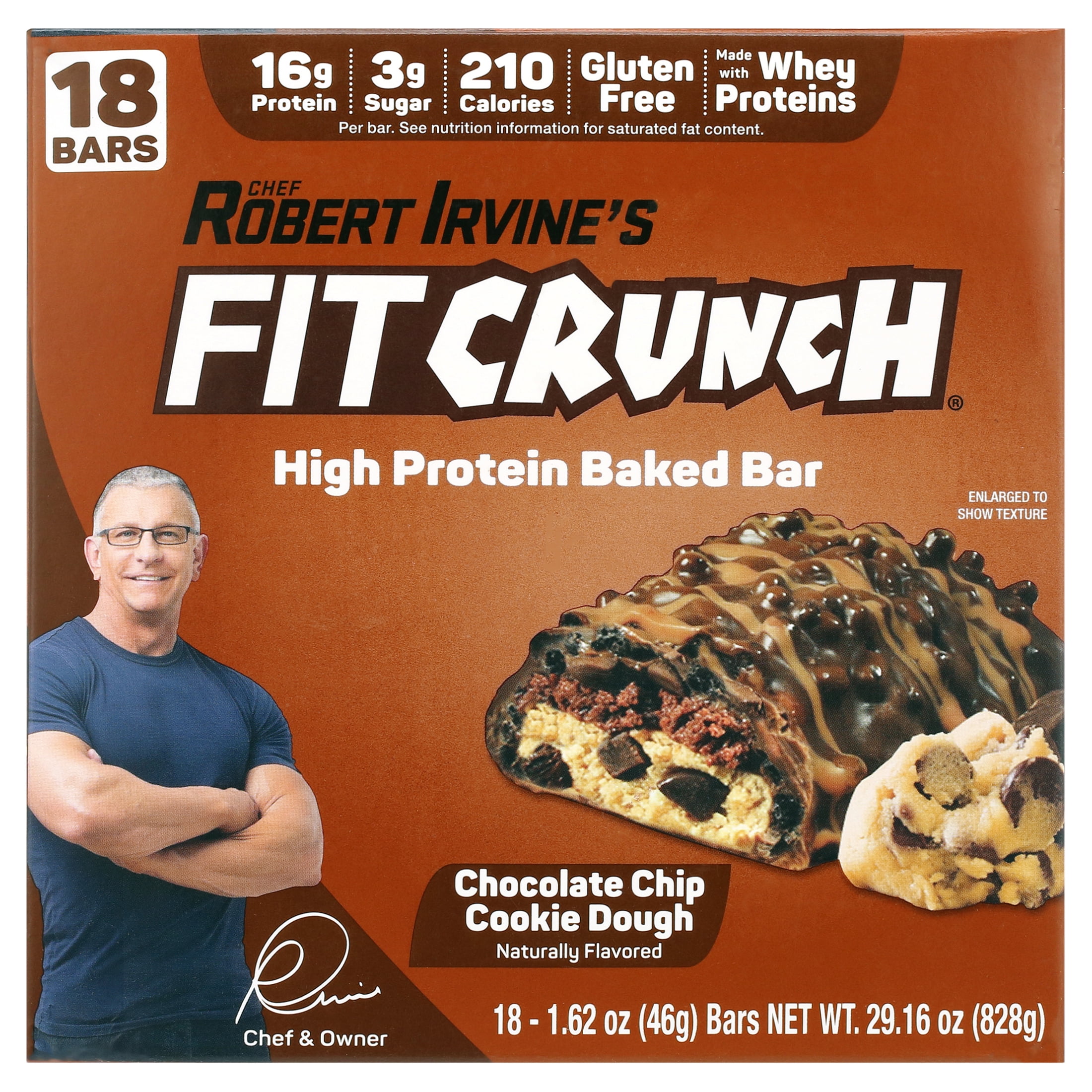 Fit Crunch Snack Size, Milk Protein Bar, Chocolate Chip Cookie Dough ...