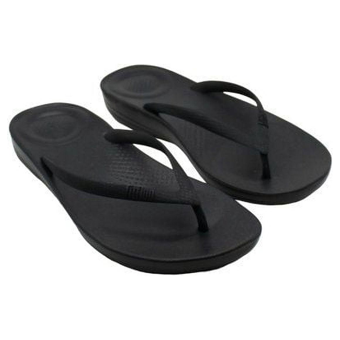Fit Flop Women's Iqushion Ergonomic All Black Rubber Sport Sandals ...