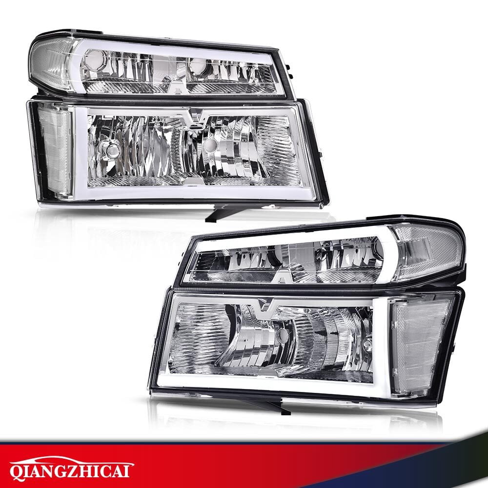 Fit For 2004-2012 Chevy Colorado GMC Canyon LED DRL Clear Headlights ...