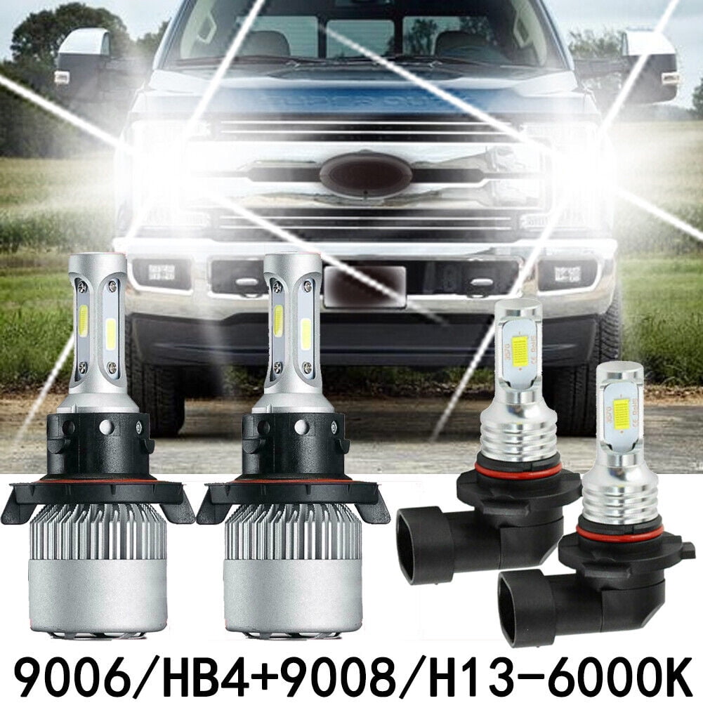 TLSFYGD LED Headlights, 6000K White H13 Hi/Lo Beam and 9006 Fog Light ...