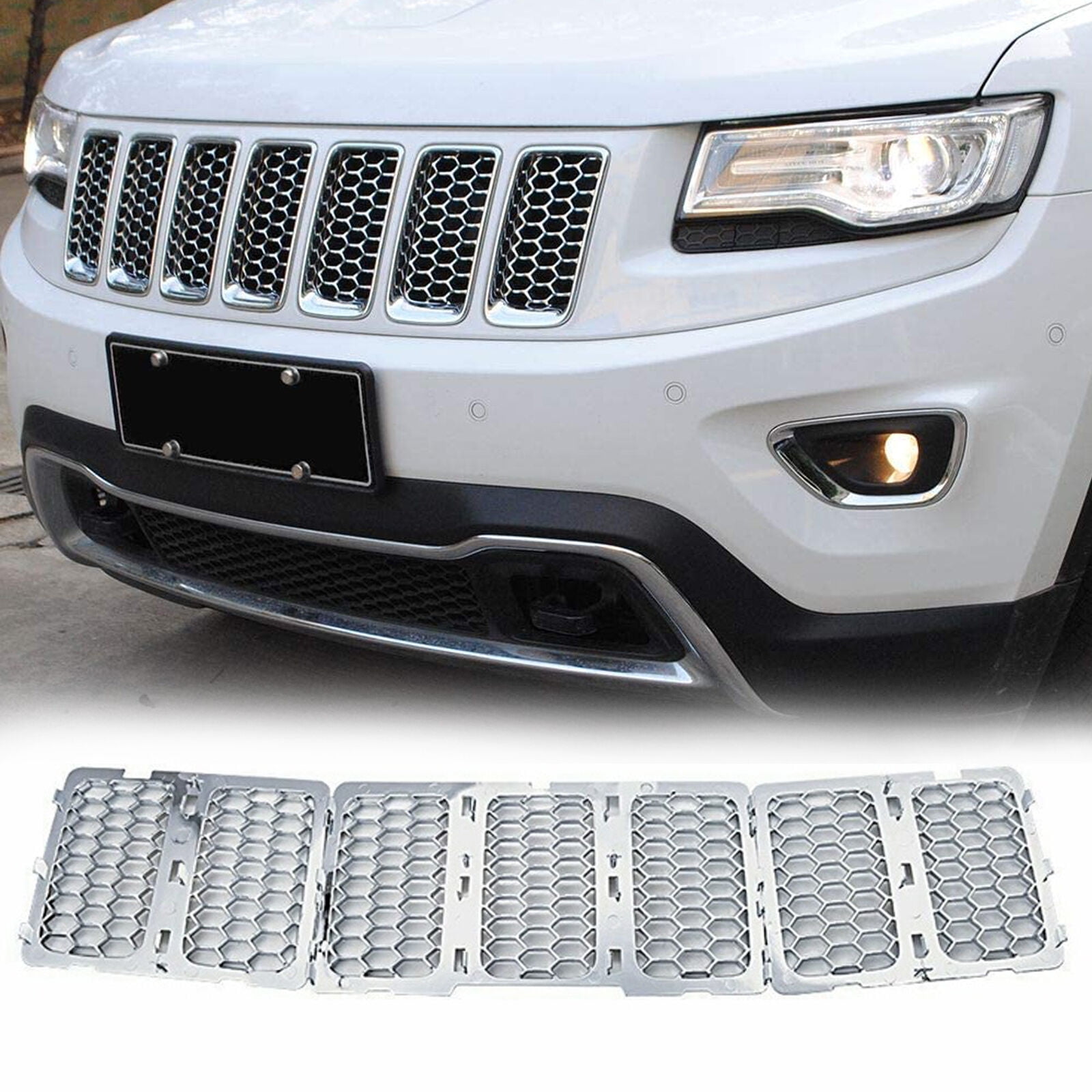 Fit For 2014-2016 Jeep Grand Cherokee Front Grille Inserts Mesh ...