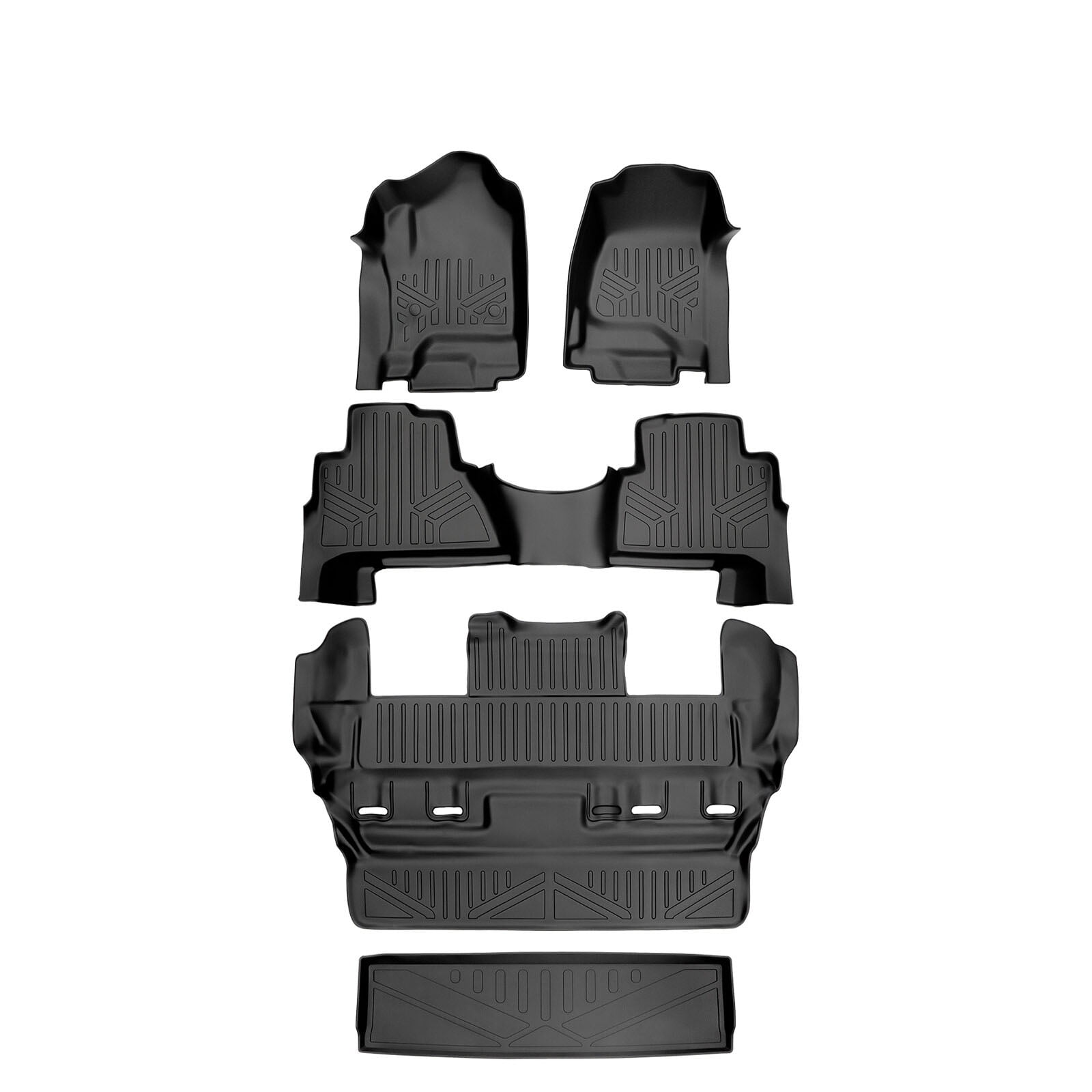 Fit For 2015-2020 Cadillac Escalade Floor Mats Cargo Trunk Liner 3 Row ...