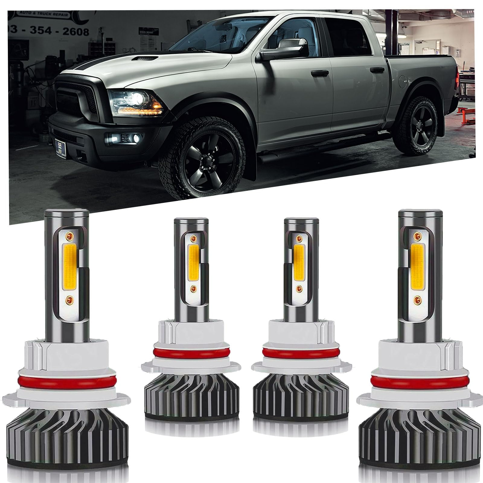 Fit For DODGE RAM 1500 2500 3500 (1995-2001) LED Headlight,9004/HB2High ...