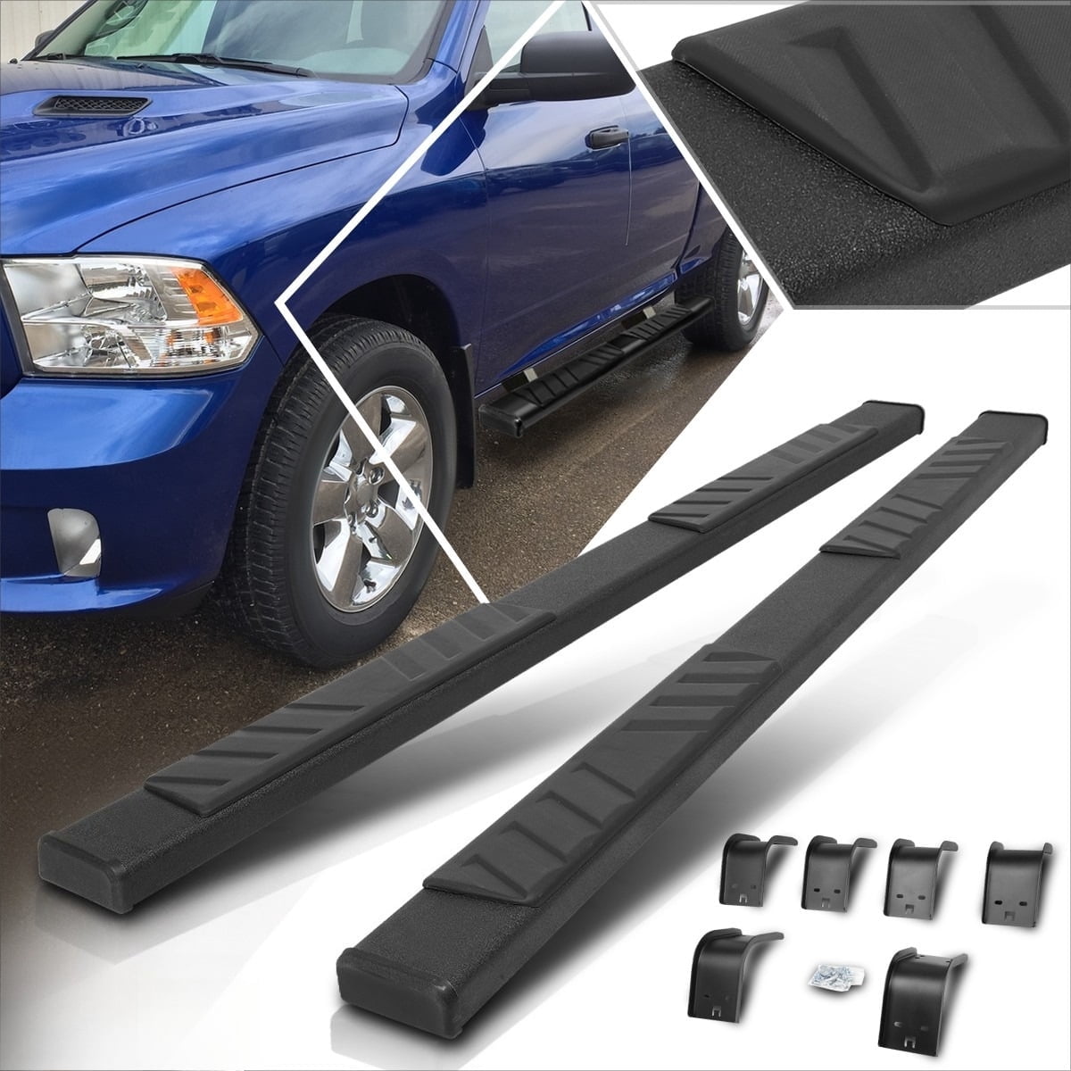 5 Inch Pad Side Step Running Boards Fit For Dodge RAM 1500 Ext Quad Cab ...