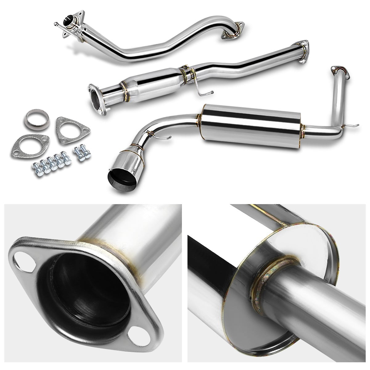 Fit For Honda CRX CR-X HB 3DR JDM 1988-1991 Stainless Catback Exhaust ...