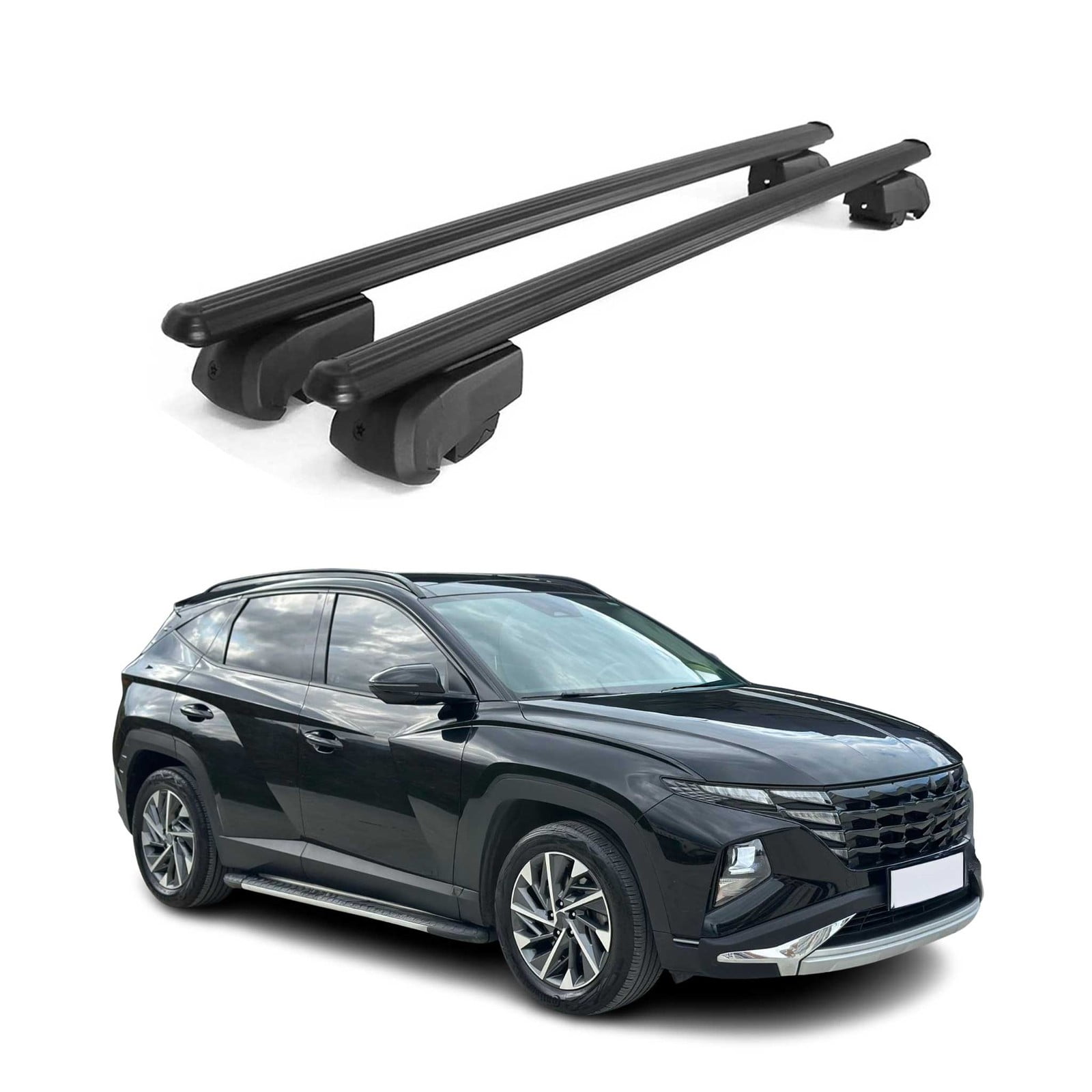 Fit For Hyundai Tucson 22-26 Black Lockable Roof Rack Cross Bars ...