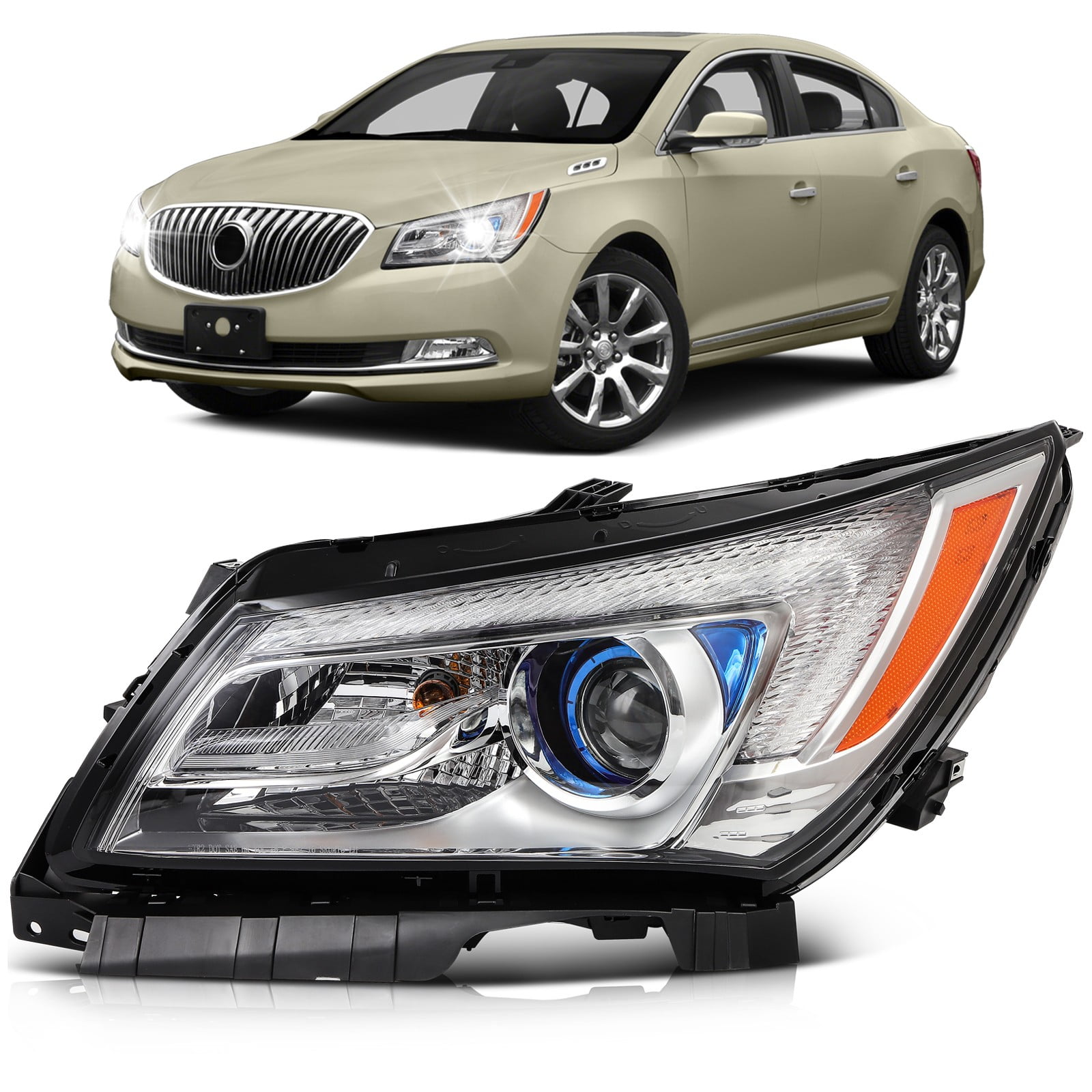 Fit For LaCrosse 14-16 LED DRL Headlight Assembly Left Driver Side ...