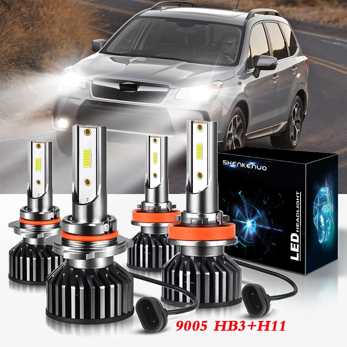 Fit For Subaru Forester 2009-2018 LED Headlight Bulbs,9005 High Beam ...