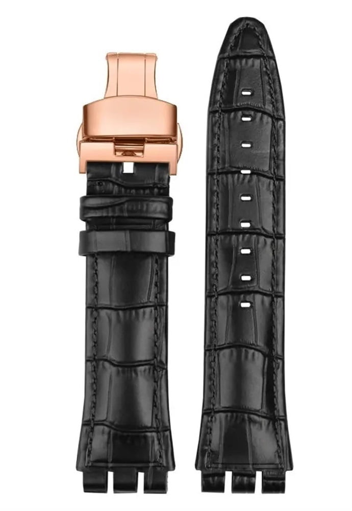 Fit For Swatch Yvs400 Yvs451 Yvb404 Genuine Leather Watch Strap Concave ...