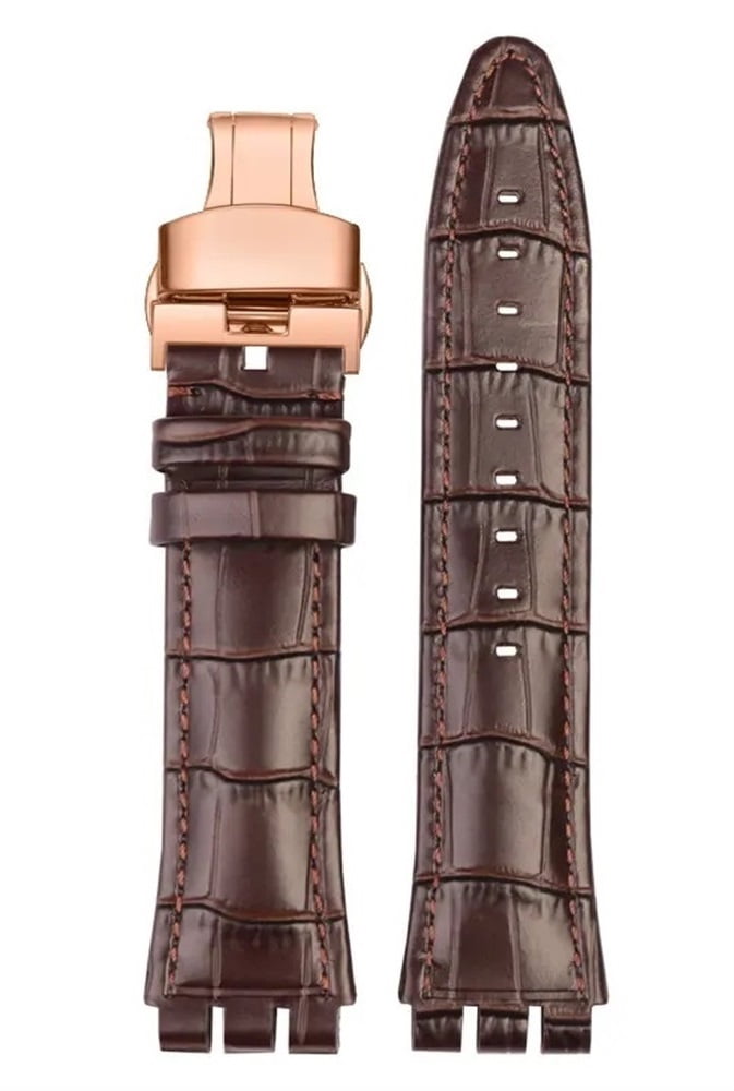 Fit For Swatch Yvs400 Yvs451 Yvb404 Genuine Leather Watch Strap Concave ...