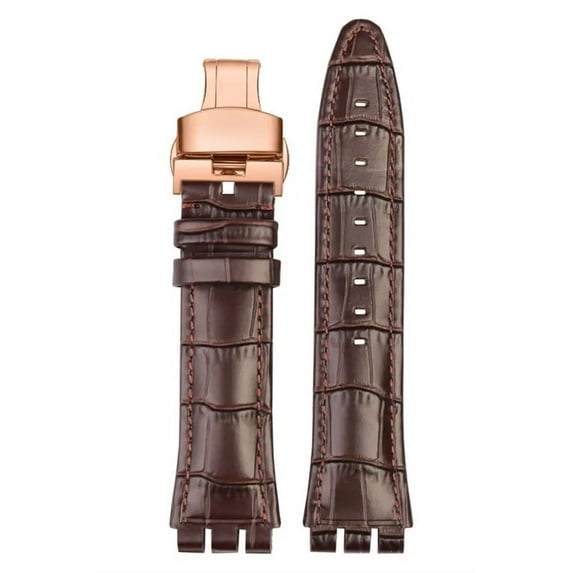 Fit For Swatch Yvs400 Yvs451 Yvb404 Genuine Leather Watch Strap Concave ...