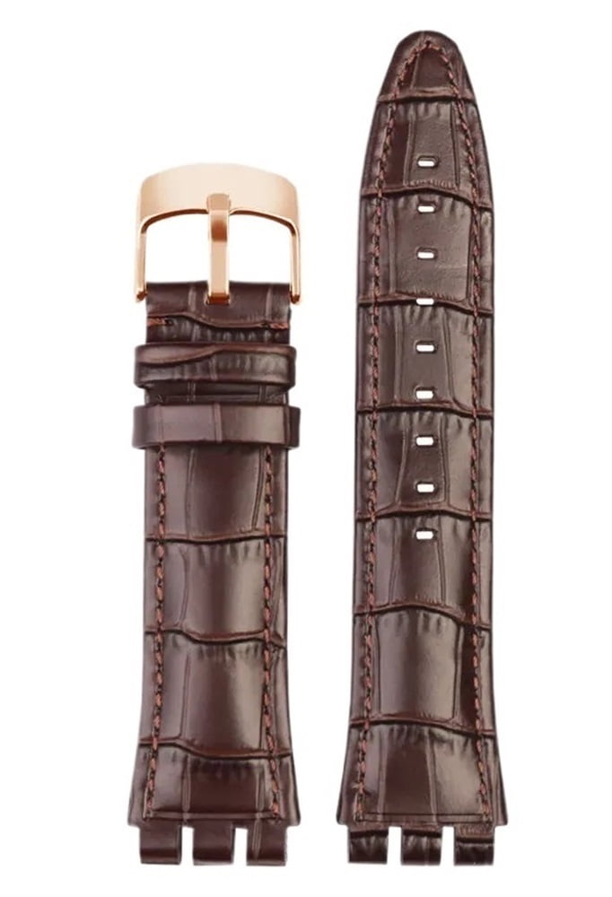 Fit For Swatch Yvs400 Yvs451 Yvb404 Genuine Leather Watch Strap Concave ...