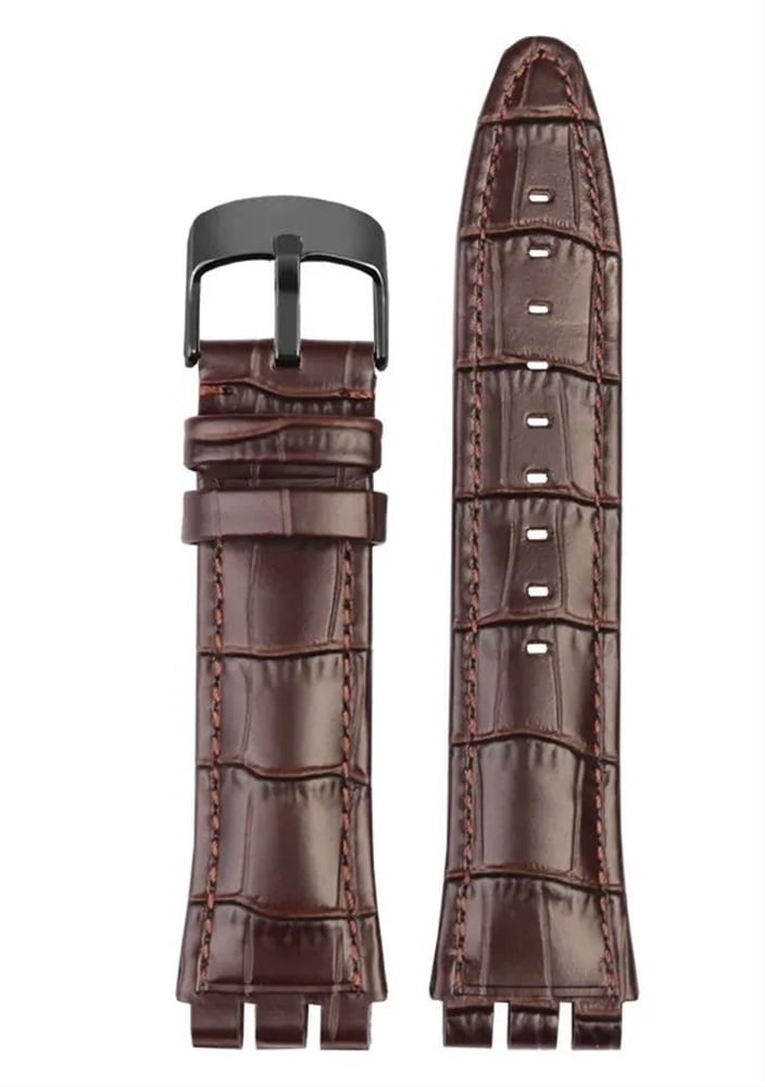 Fit For Swatch Yvs400 Yvs451 Yvb404 Genuine Leather Watch Strap Concave ...