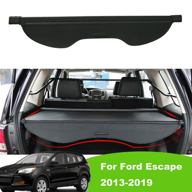 Retractable Black Cargo Cover for Ford Escape 2013-2019, SUV Rear Trunk Privacy Shade, Accessory ...