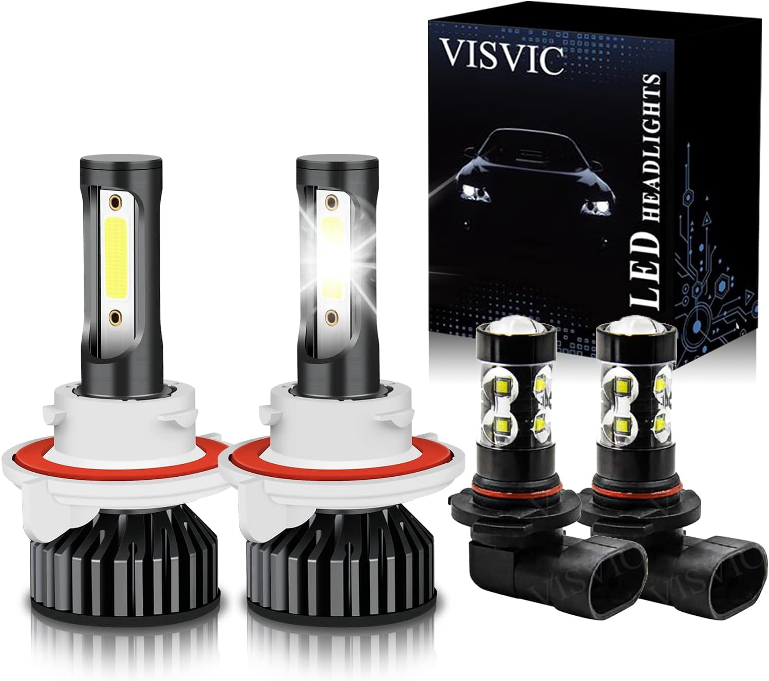 Fit for Ford F-150 (2004-2014) LED Headlight Bulbs, H13/9008 High Low ...