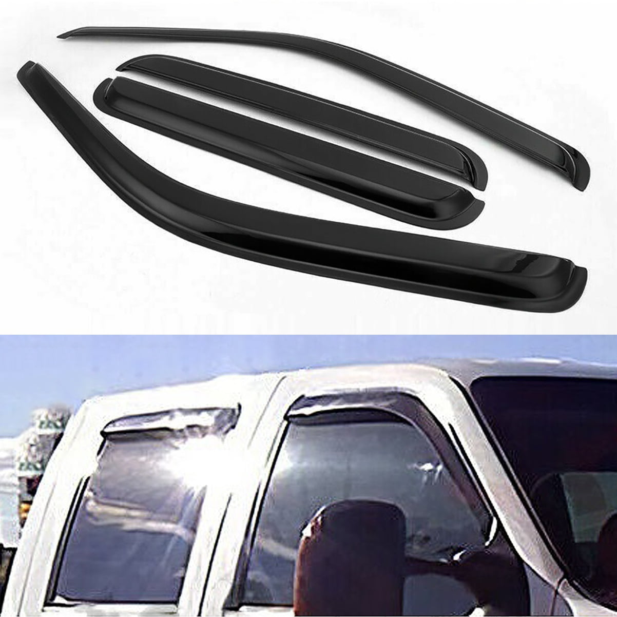 Fit for Ford F-250 F-350 F-450 Super Duty 4-Door 1999-2016 Window Vent ...