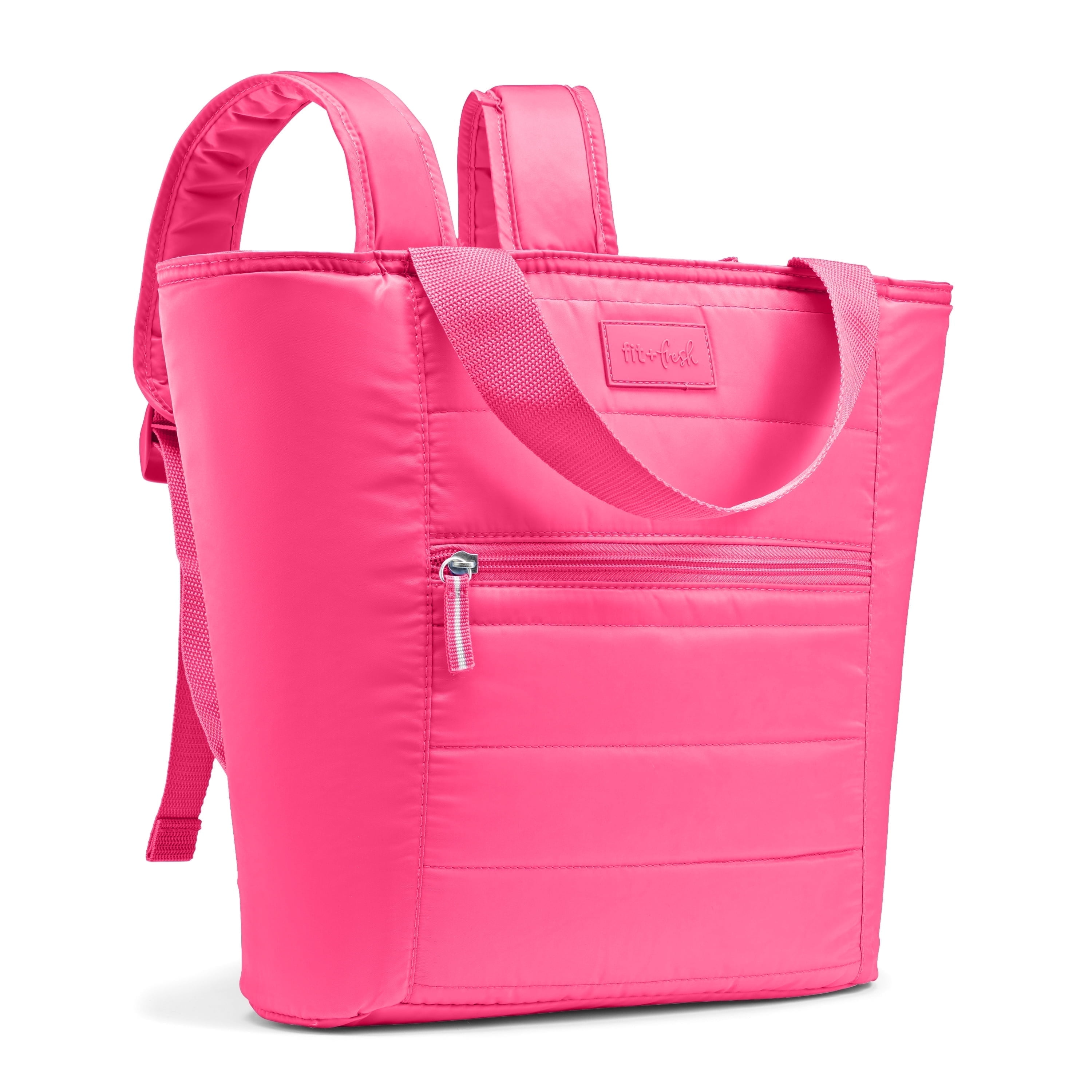 Fit + Fresh 18 Can Insulated Cooler Backpack Tote Bag, Pink - Walmart.com
