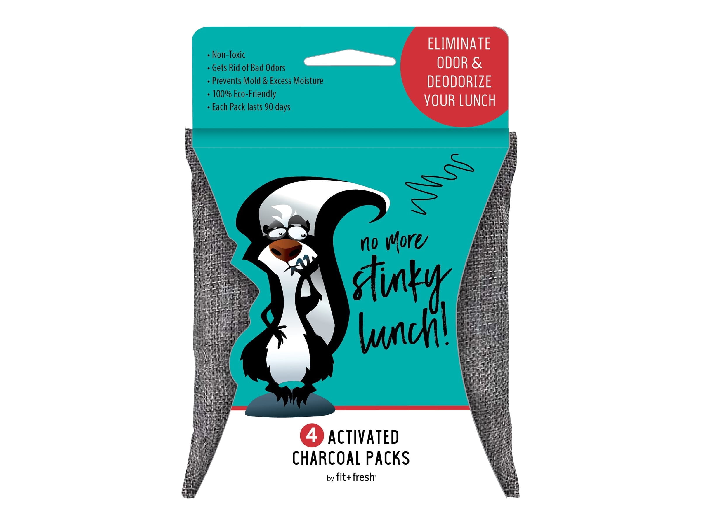 Fit + Fresh - Activated charcoal pack - thermo bag - gray (pack of 4 ...