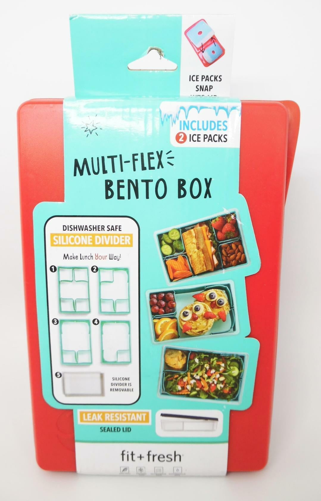 Fit + Fresh Adjustable Divided Meal Carrier Bento Box with Removeable ...