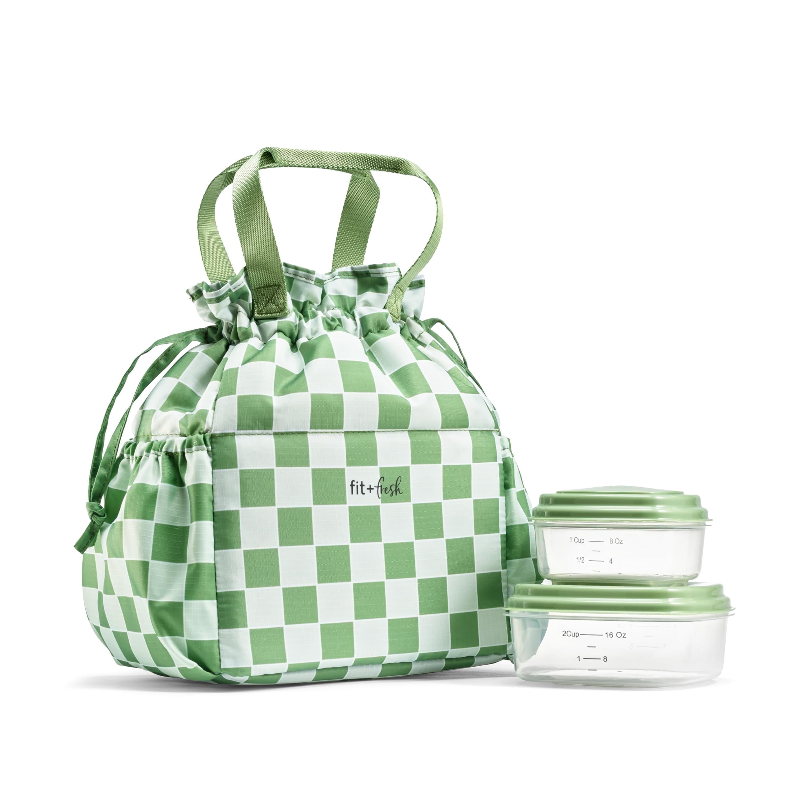 Fit & Fresh Lunch Bag For WomenCromwell Bag, Pistachio Checkerboard ...