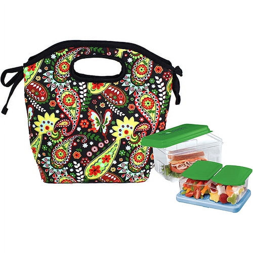 Generic Fit & Fresh Newport Lunch Kit, Bright Paisley, Insulated ...
