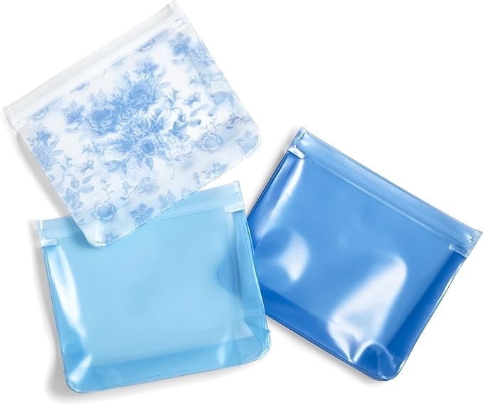 Fit + Fresh Reusable PEVA Food Storage Bags 3 Pack, Leak Proof, Durable ...