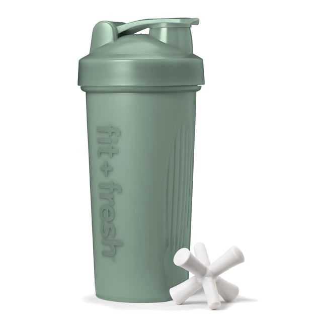 Fit & Fresh Shaker Bottle, Leak Proof 24 oz Sports Blender Bottle for ...