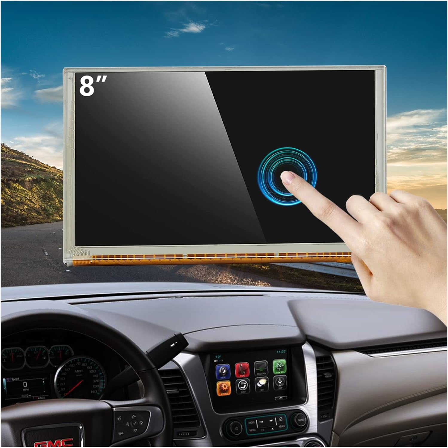 Fit GMC 8" Touch Screen - LCD Display Touch Screen Replacement New OEM Compatible with 2015-2018 ...