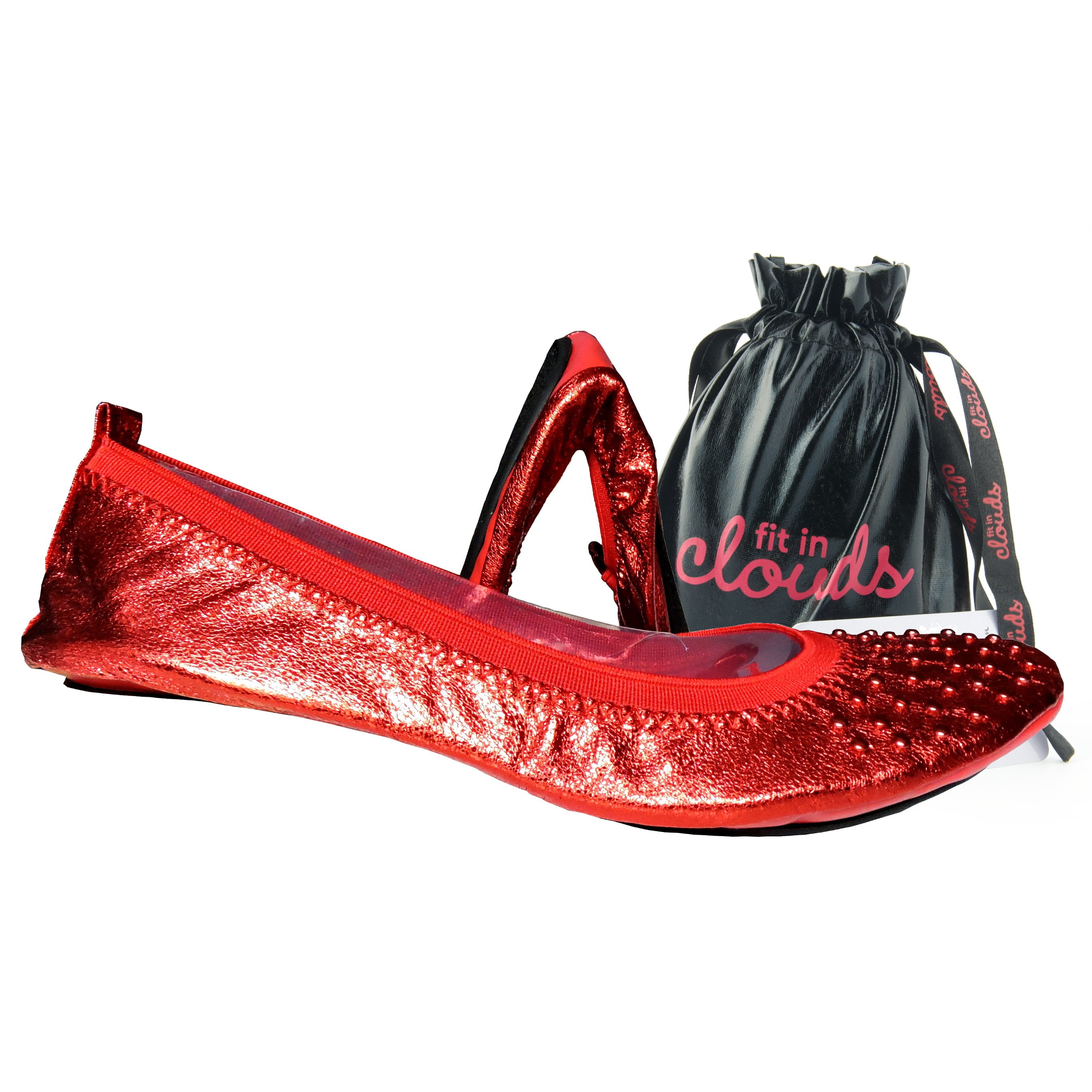 Fit In Clouds foldable portable flats with embellished metallic studs ...
