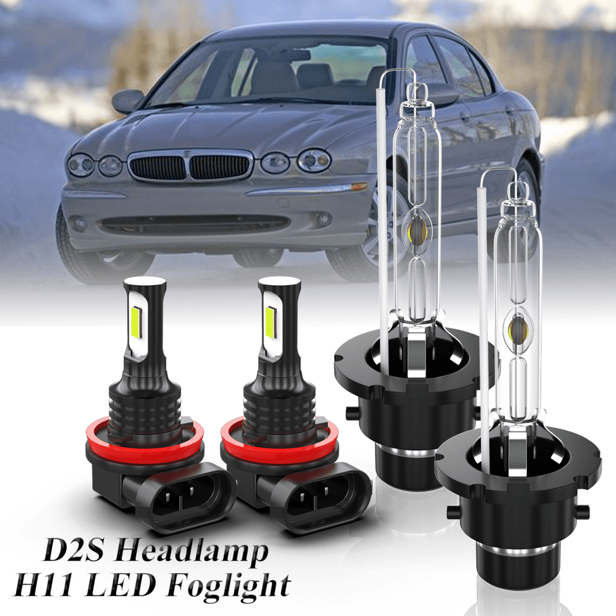 Fit for Jaguar X-Type 2004-2008 – D2S Xenon Headlight + H11/H9/H8 LED ...