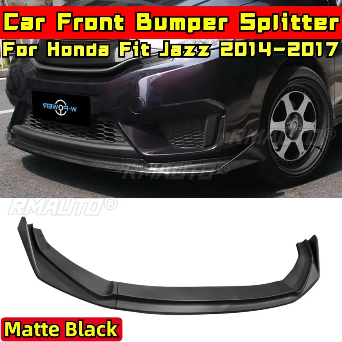 Fit Jazz Bumper Protector Carbon Fiber Look Sport Style Front Bumper ...