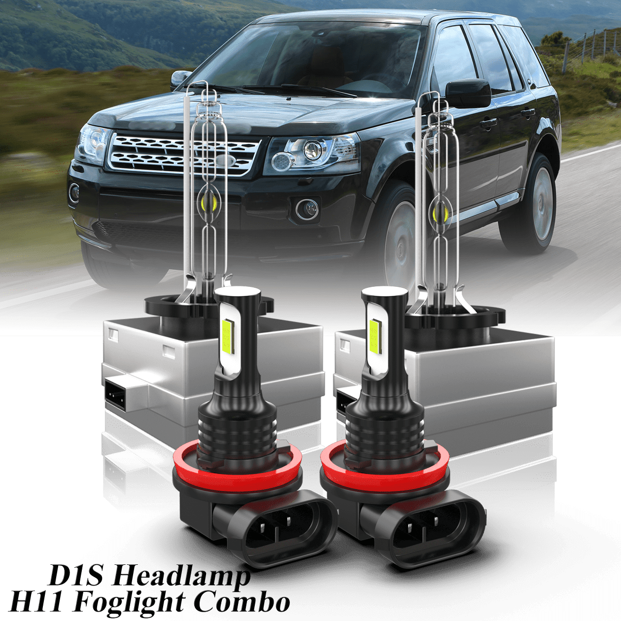 Fit for Land Rover LR2 2010-2015 – D1S Xenon Headlight + H11/H9/H8 LED ...
