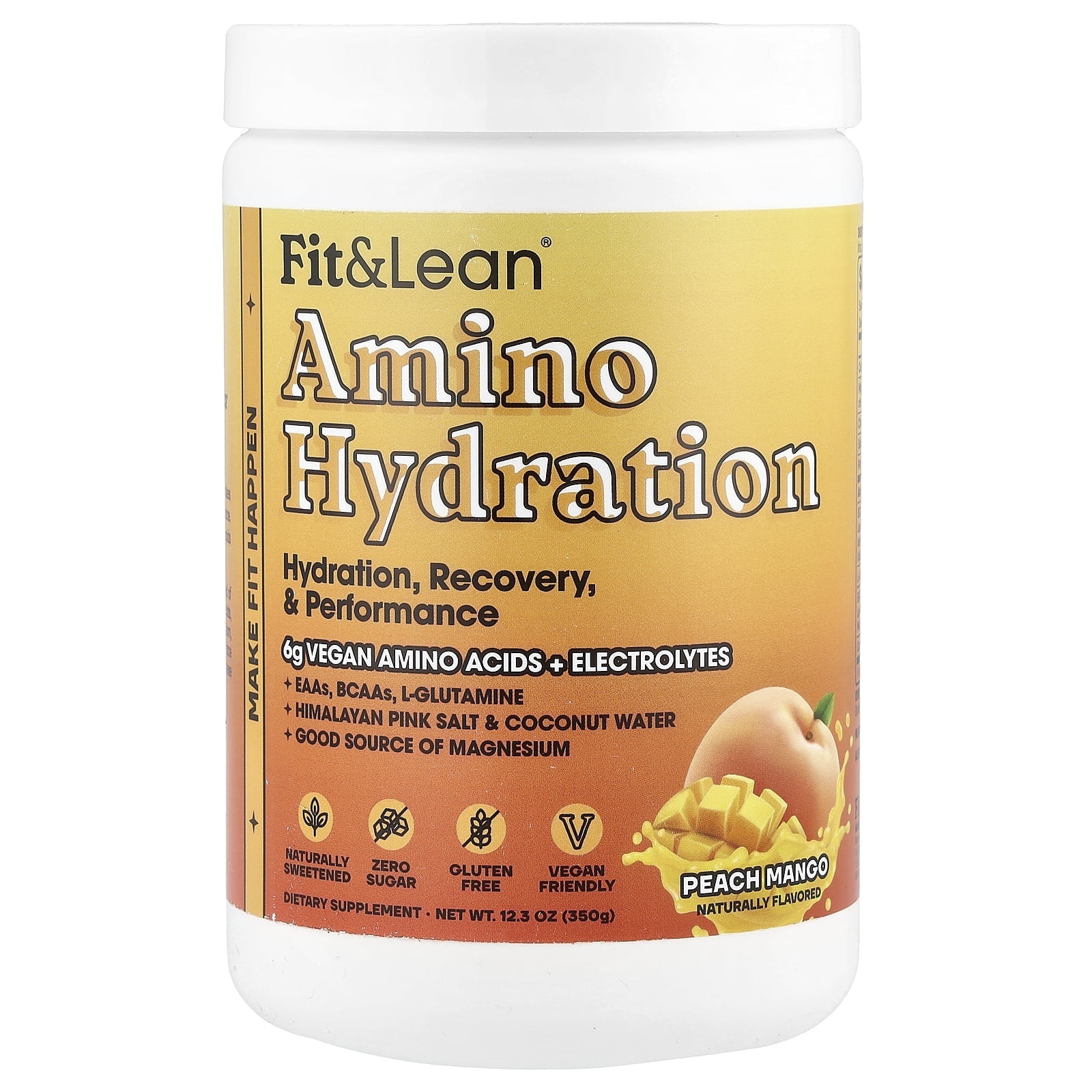 Fit & Lean Amino Hydration, Naturally Sweetened Workout Recovery Drink ...