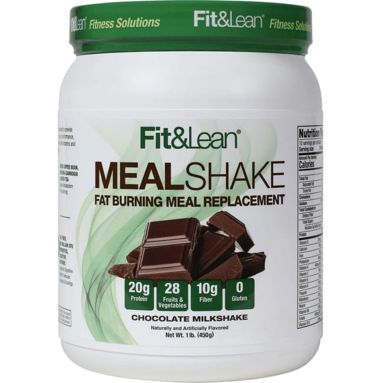 Fit & Lean Meal Shake - Chocolate Milkshake 16 oz Pwdr - Walmart.com