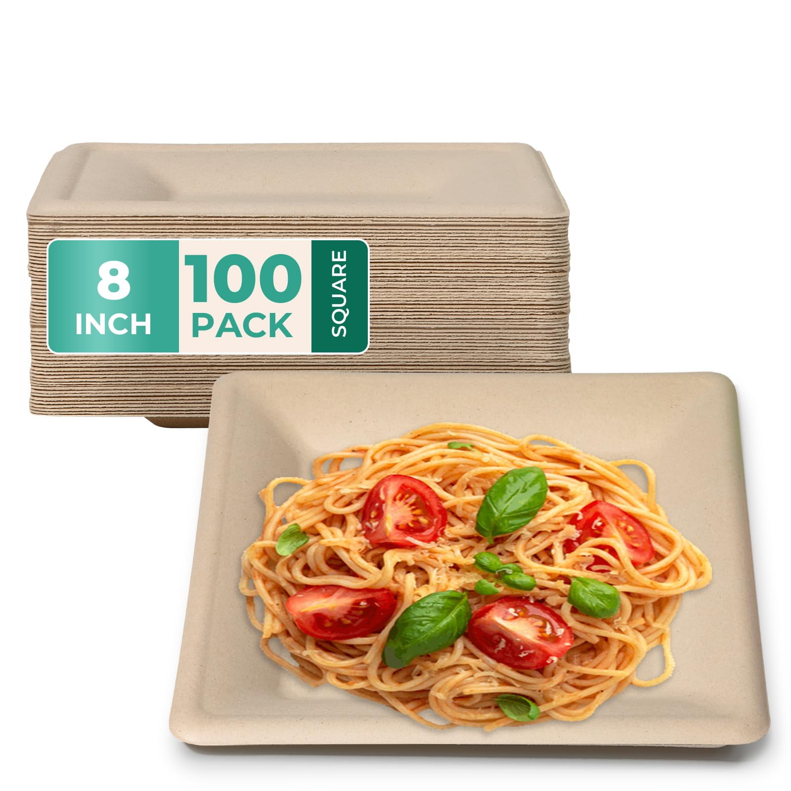 Fit Meal Prep [100 MMF7 Pack Compostable Paper Plates, 8 Inch ...