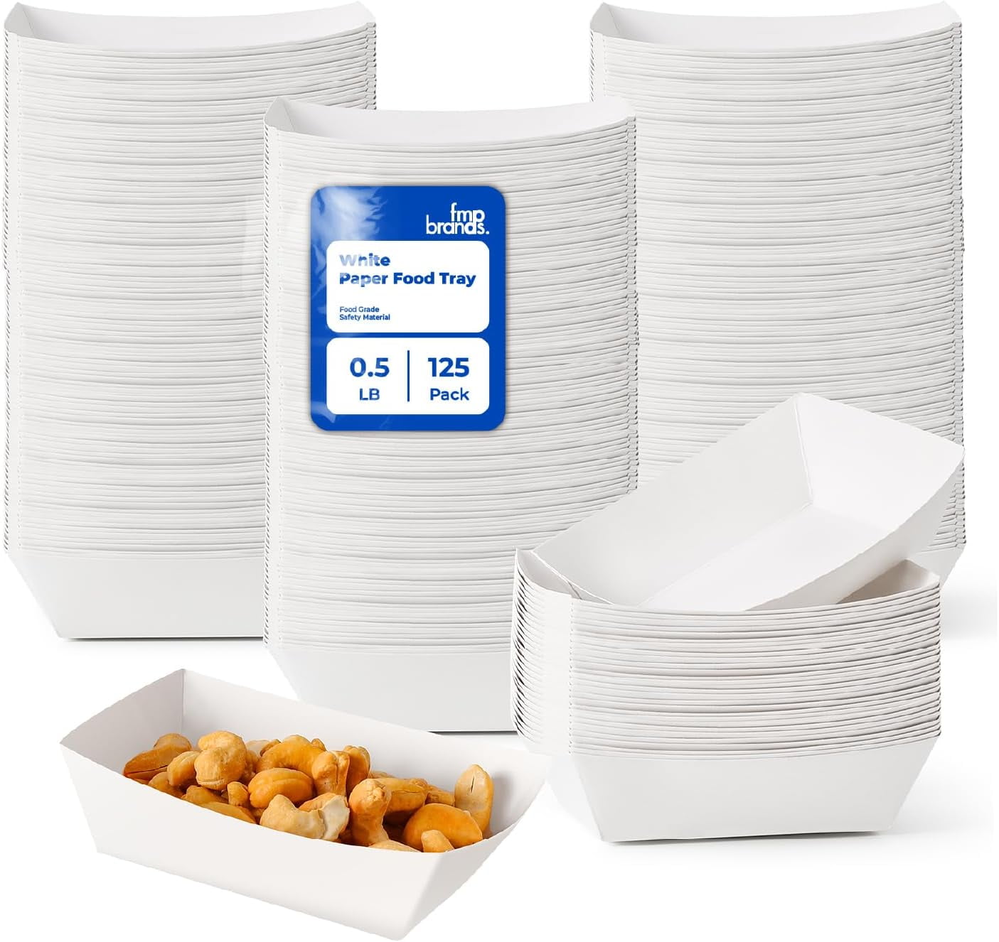 Fit Meal Prep [125 Pack 0.5 lb Paper Food Trays Heavy Duty Disposable ...