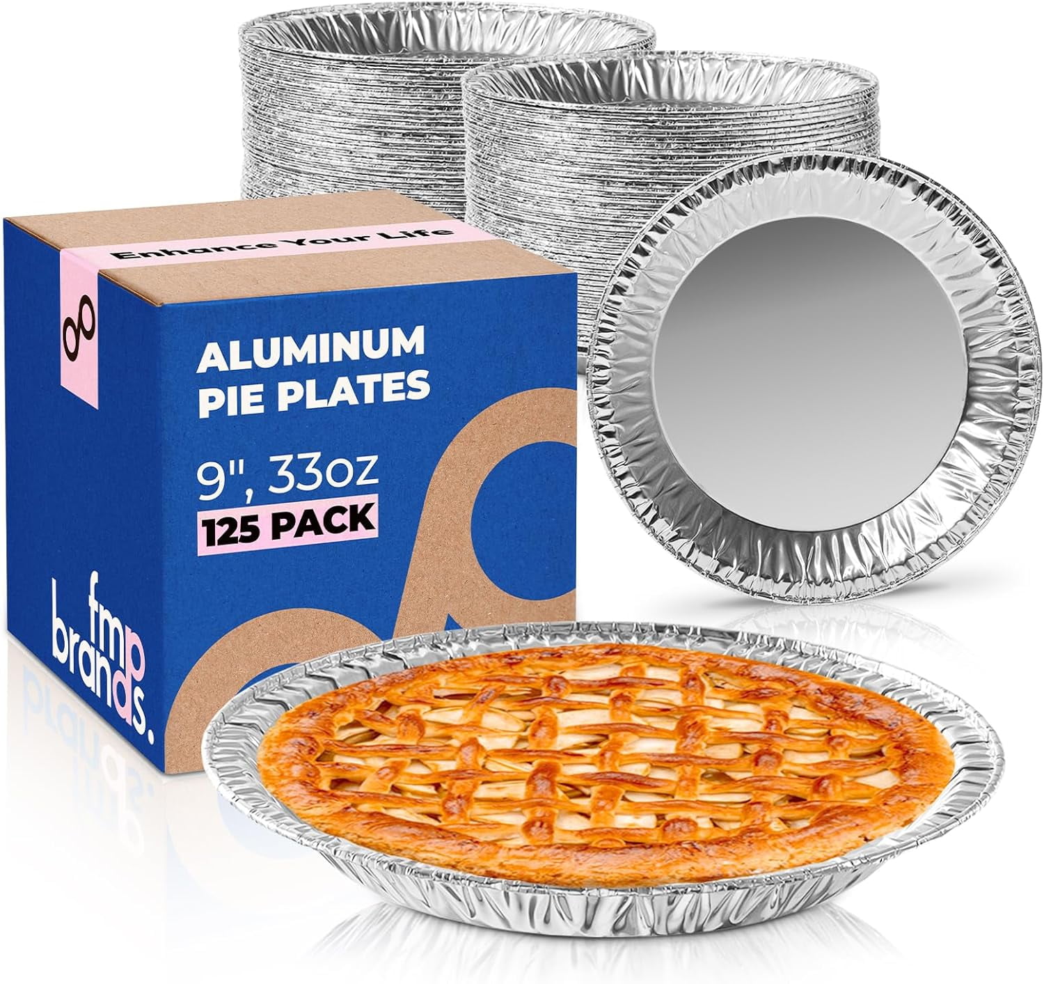 Fit Meal Prep 125 Pack 9 inch Pie Pan - Aluminum Foil Pie Plate for ...