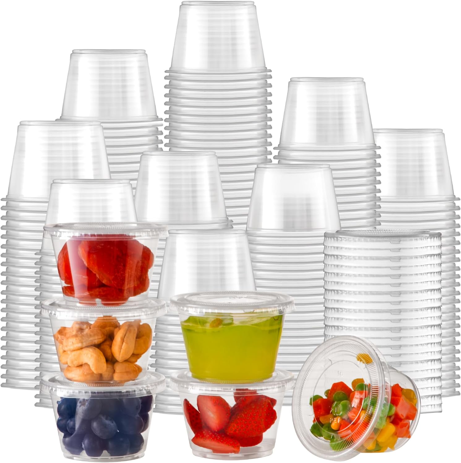 Fit Meal Prep 1250 Pack 4 oz Jello Shot Cups with Lids, Disposable ...