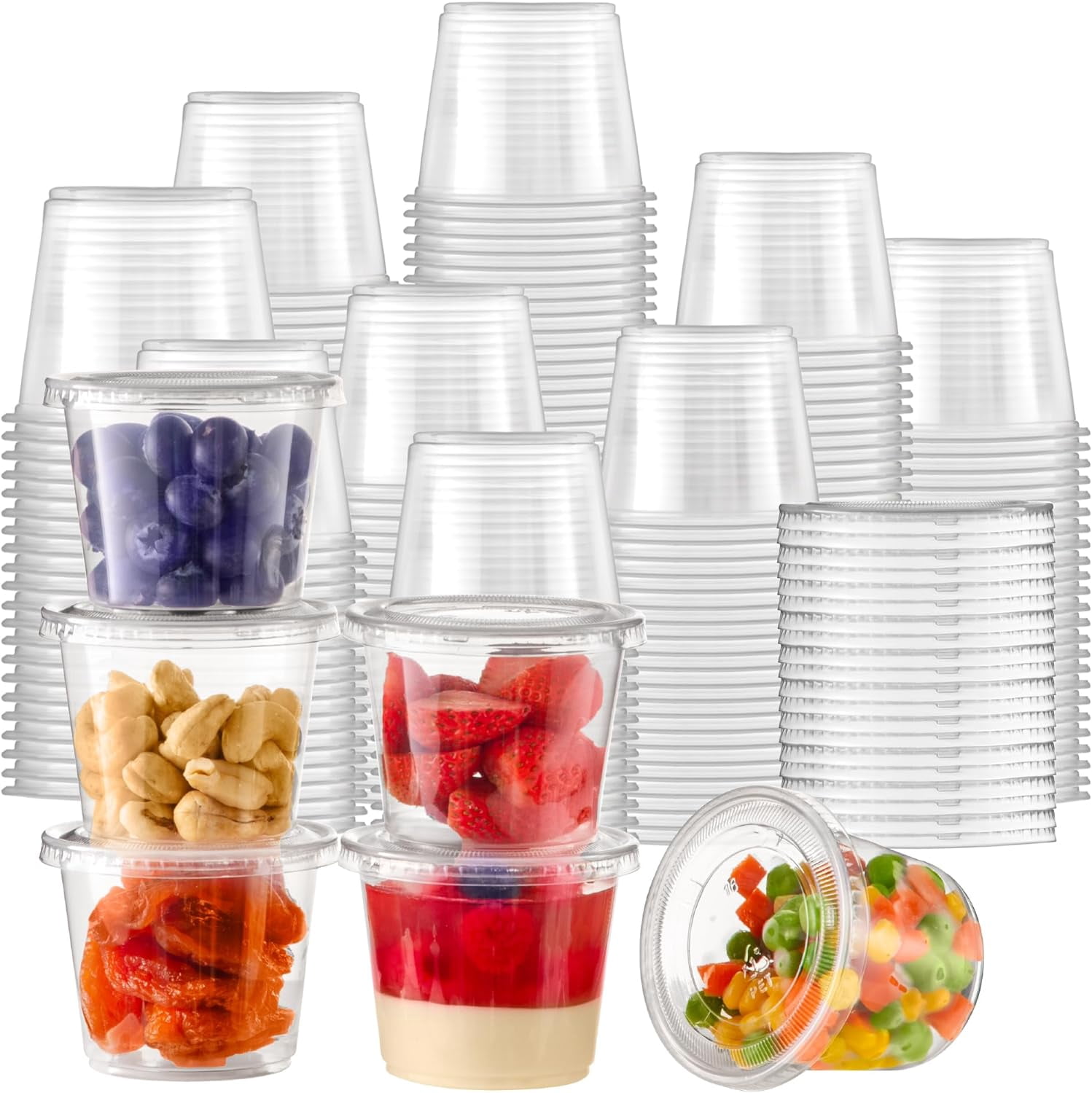 Fit Meal Prep 1250 Pack 5.5 oz Jello Shot Cups with Lids, Disposable ...