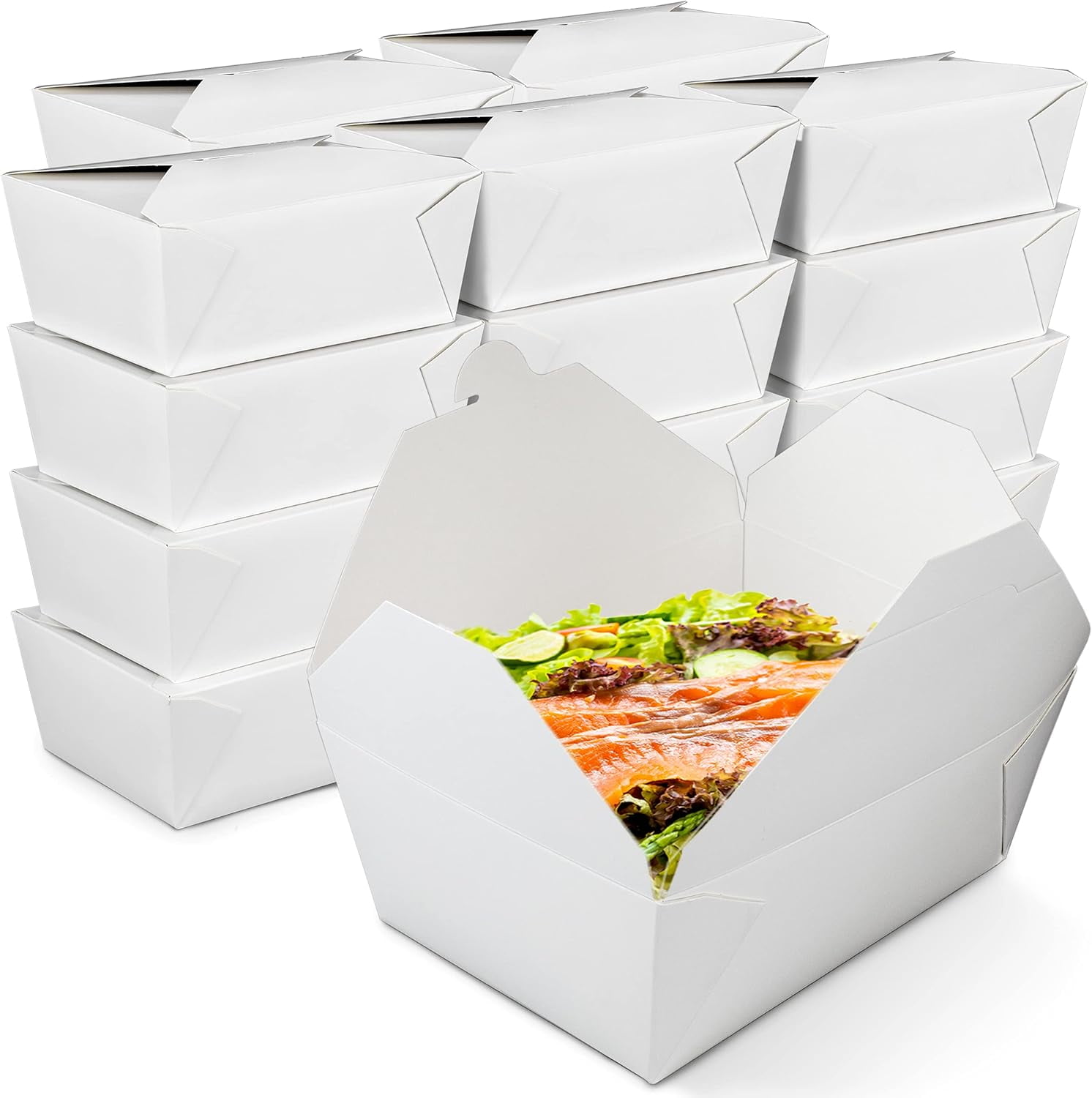 Fit Meal Prep 160 Pack 110 oz Paper Take Out Containers 8.8 x 6.5 x 3.5 ...