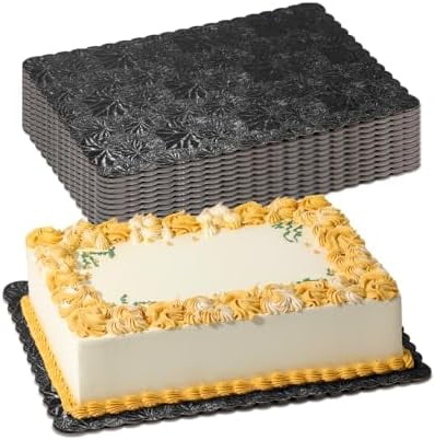 Fit Meal Prep [20 Pack] 14x10 Rectangular Cake Boards Black Cardboard ...