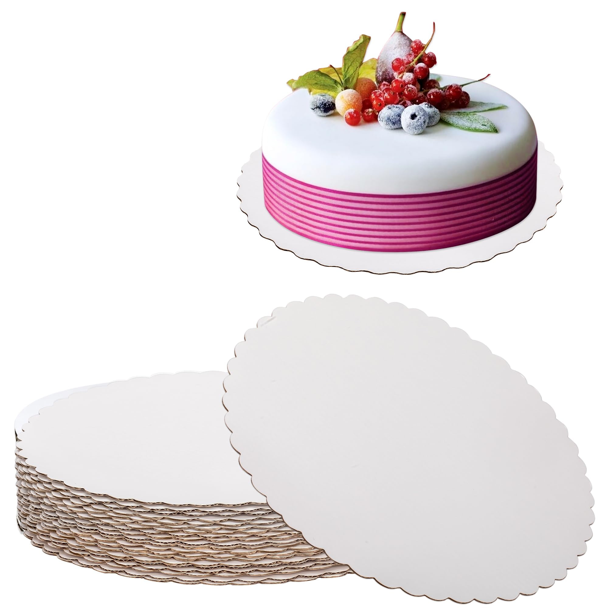 Fit Meal Prep [20 Pack] Cake Boards 10 Inch Round White Cardboard ...