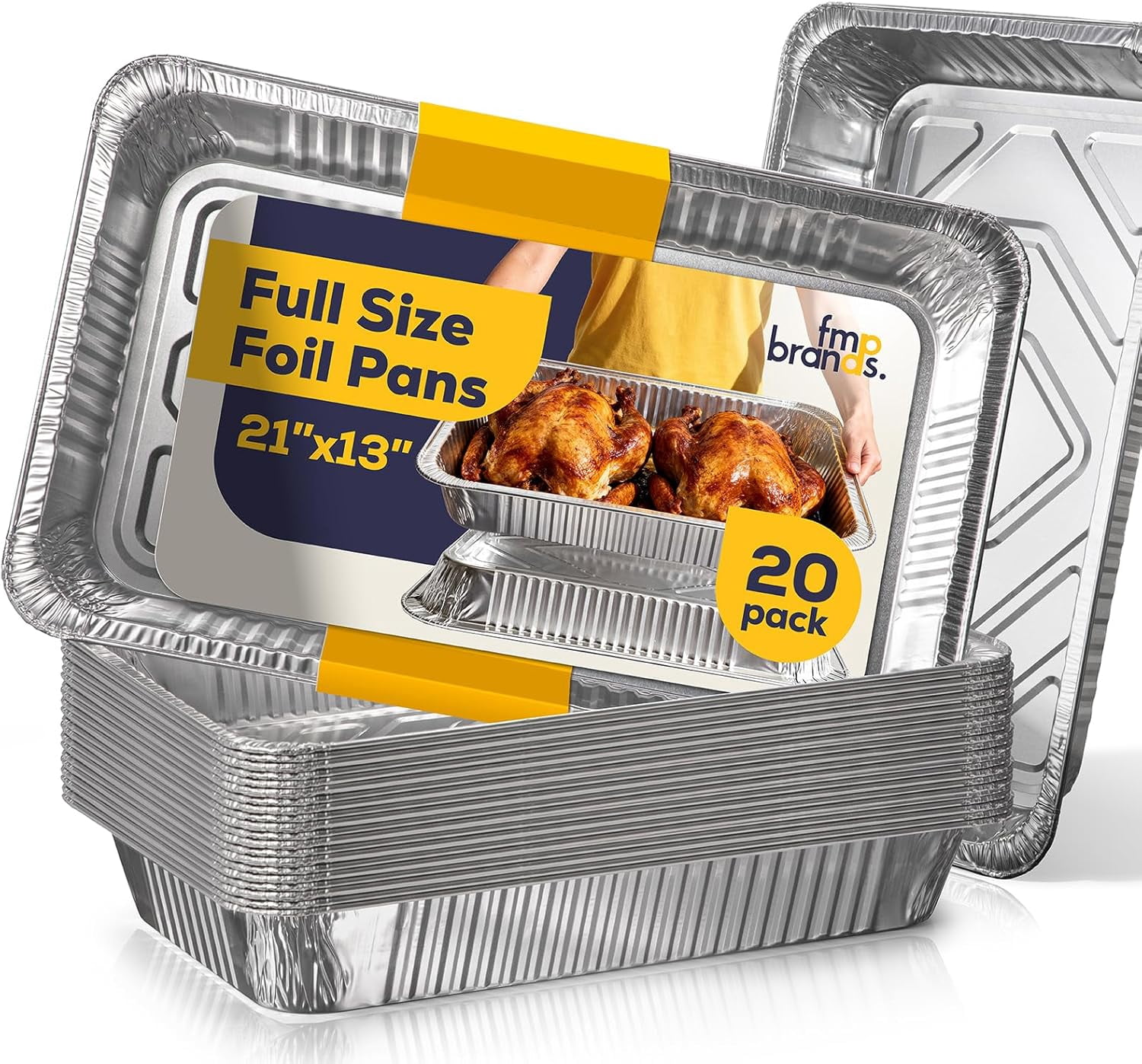 Fit Meal Prep 20 Pack Full Size Aluminum Foil Pans 21