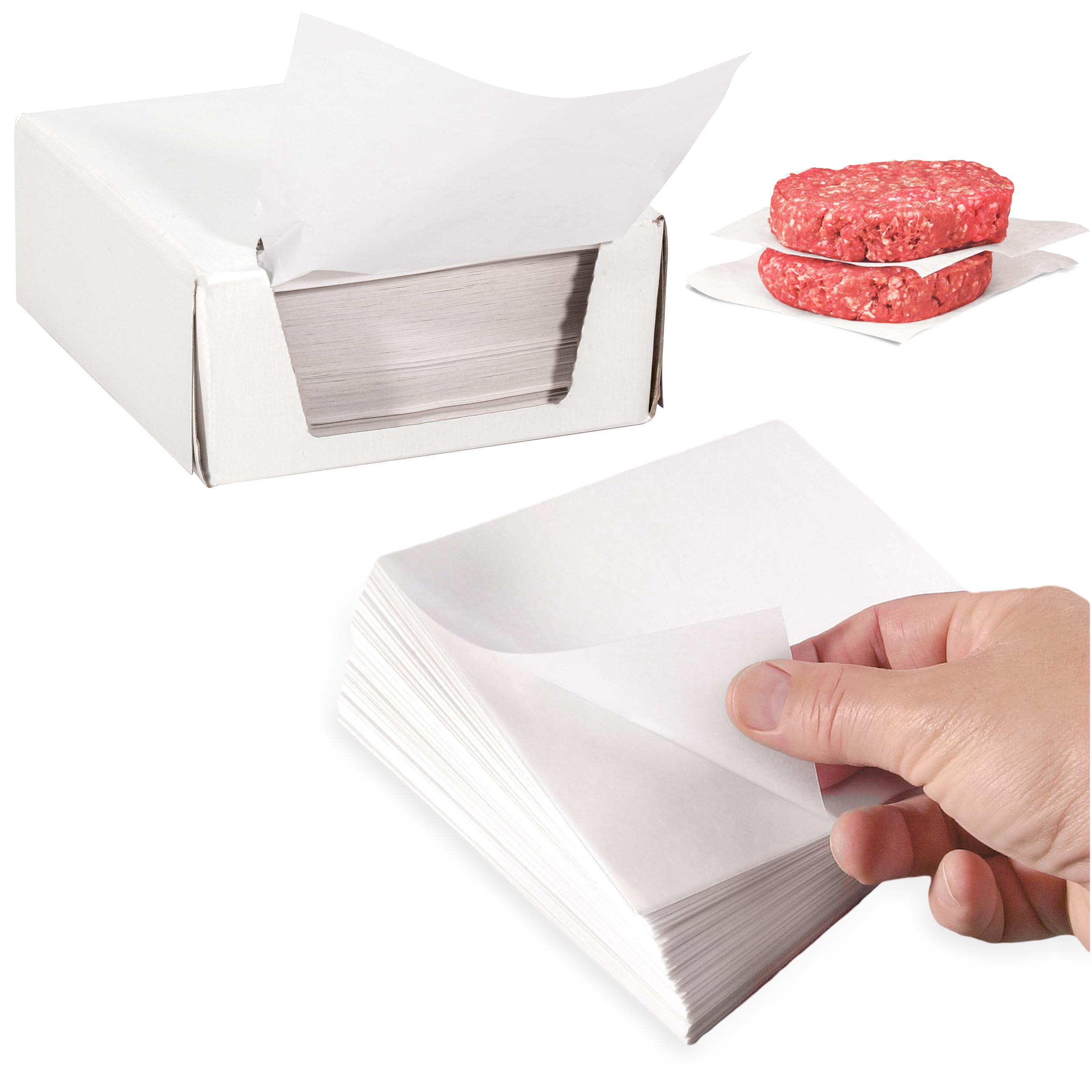 Fit Meal Prep [2000 Pack] 4.75x5 Inch Hamburger Patty Parchment Paper ...
