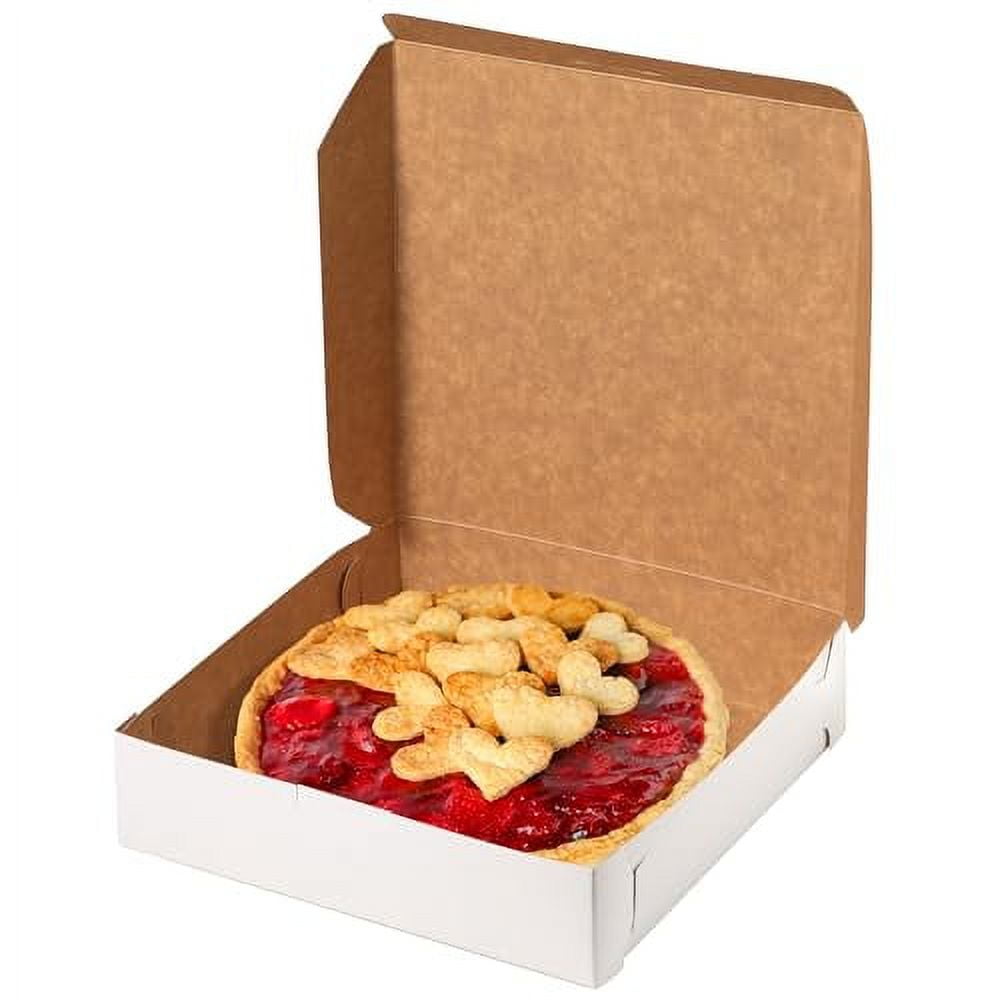 Fit Meal Prep [25 Pack White Pie Boxes 10x10x2.5 Square Bakery Boxes ...