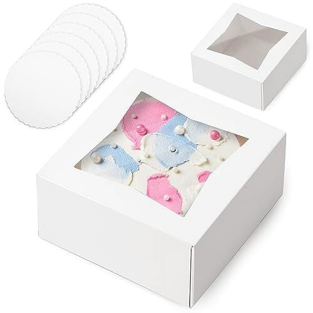 Fit Meal Prep [25 Sets Bakery Boxes with Window 6x6x3 White Cake Box ...